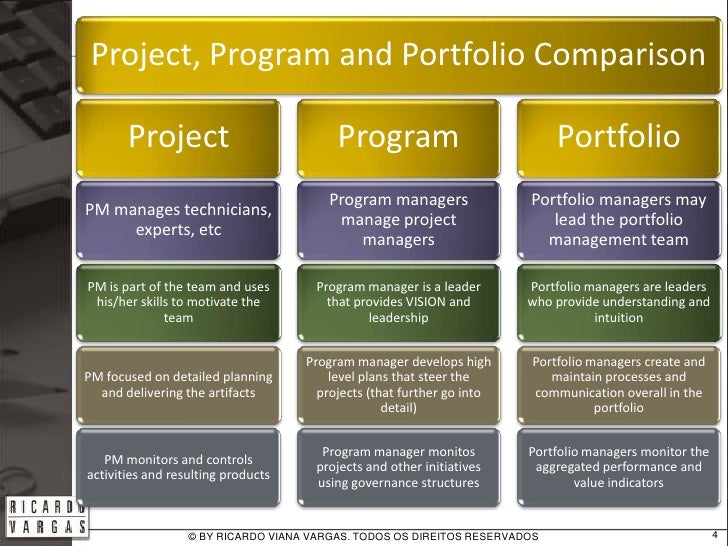 Project, Program and Portfolio Comparison
