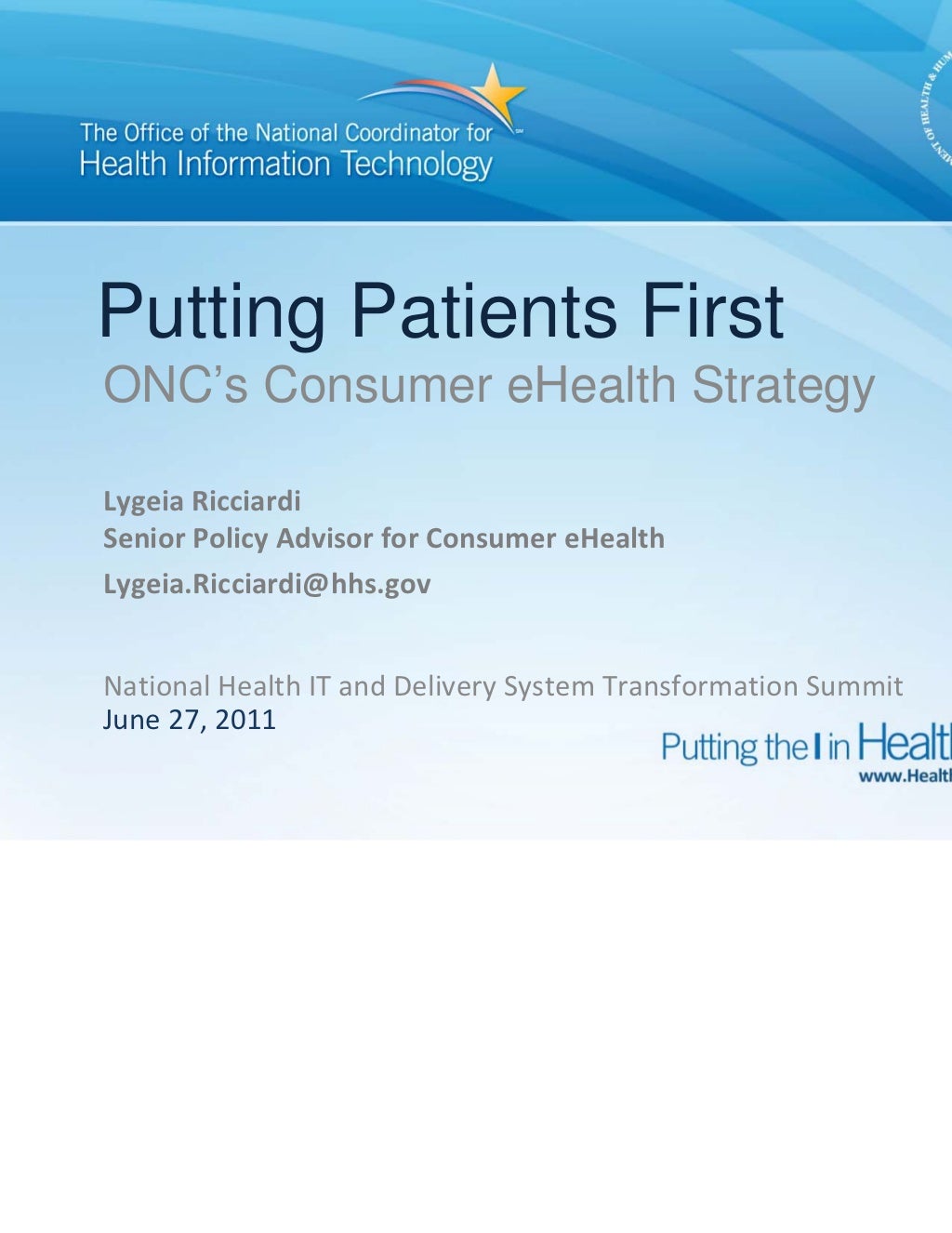 Putting Patients First