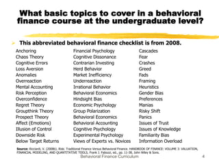 Ricciardi behavioral finance curriculum 0113 | PPT