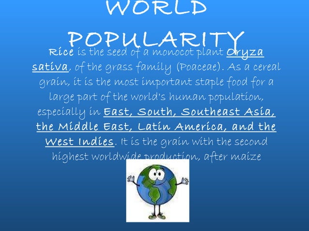 Rice - Geography | PPT | Agriculture | Industries