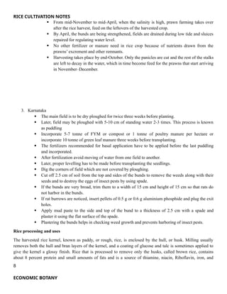 Rice Cultivation in India complete notes. | DOCX