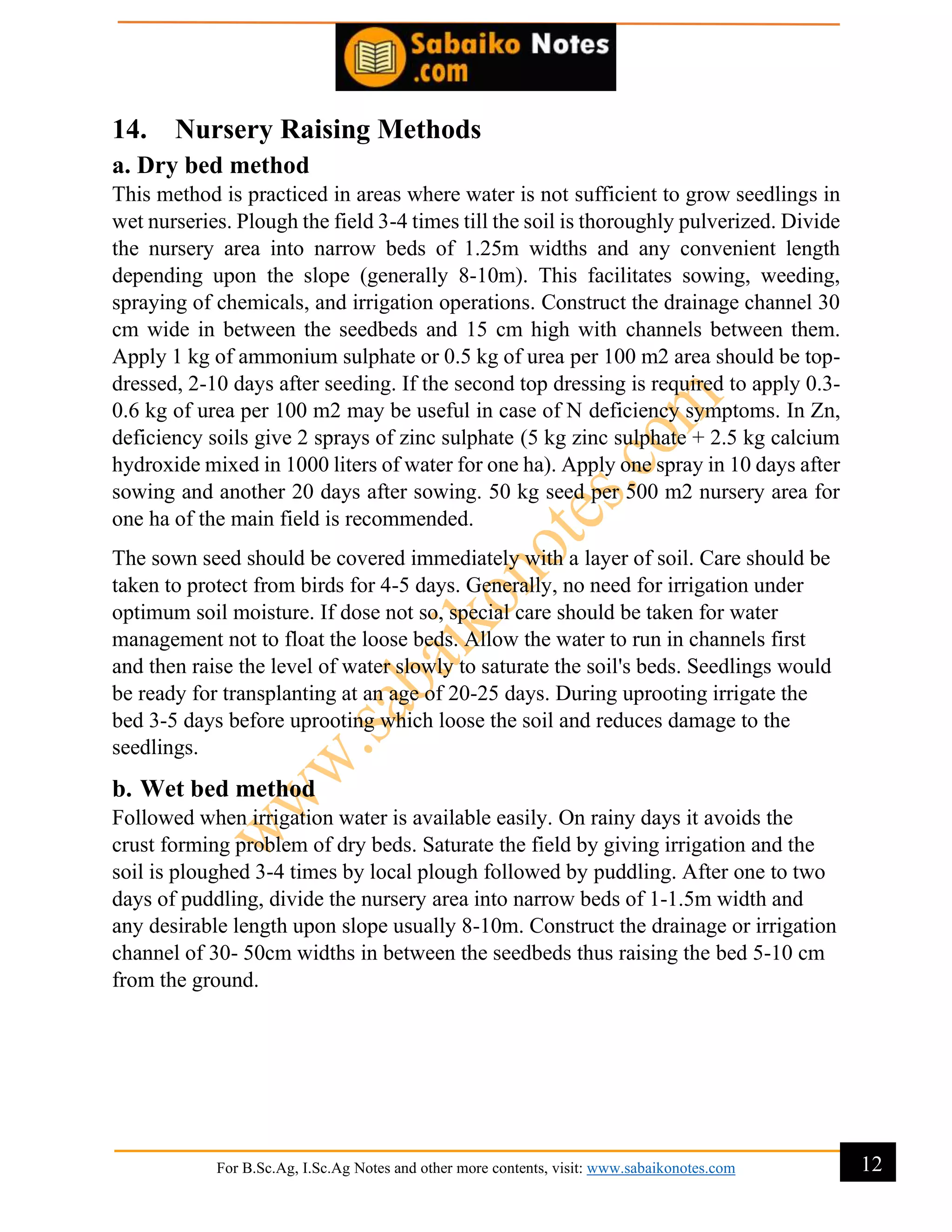 Rice Production | Complete Rice Cultivation | PDF