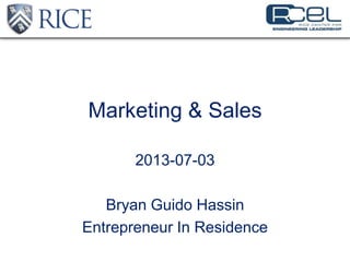 Marketing and Sales for Startups | PPT