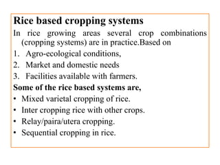 Rice based cropping system | PPTX