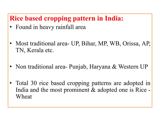 Rice based cropping system | PPT