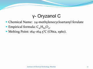 Methods for recovery of γ- Oryzanol from Rice bran oil refining | PPT