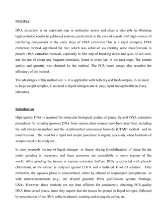 Rice dna extraction miniprep protocol | PDF