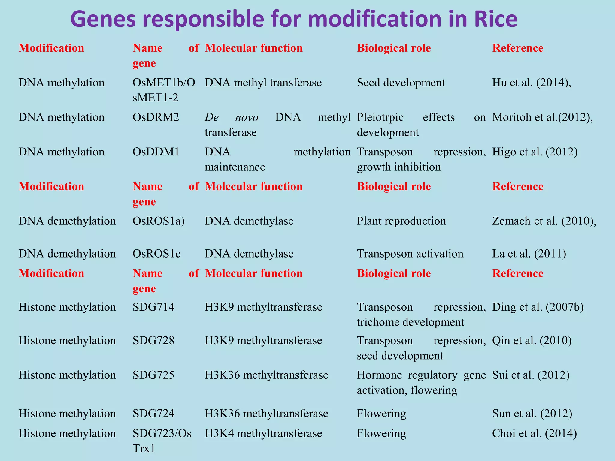 Epigenetic regulation of rice flowering and reproduction | PPT