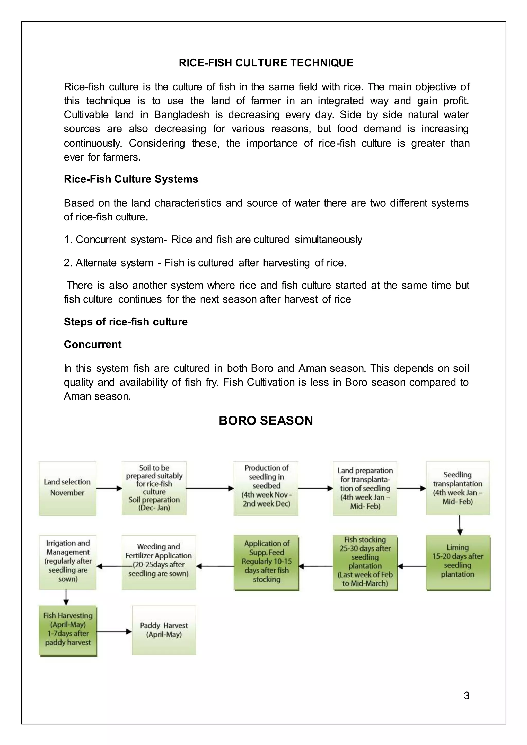 Rice fish integrated farming | DOCX