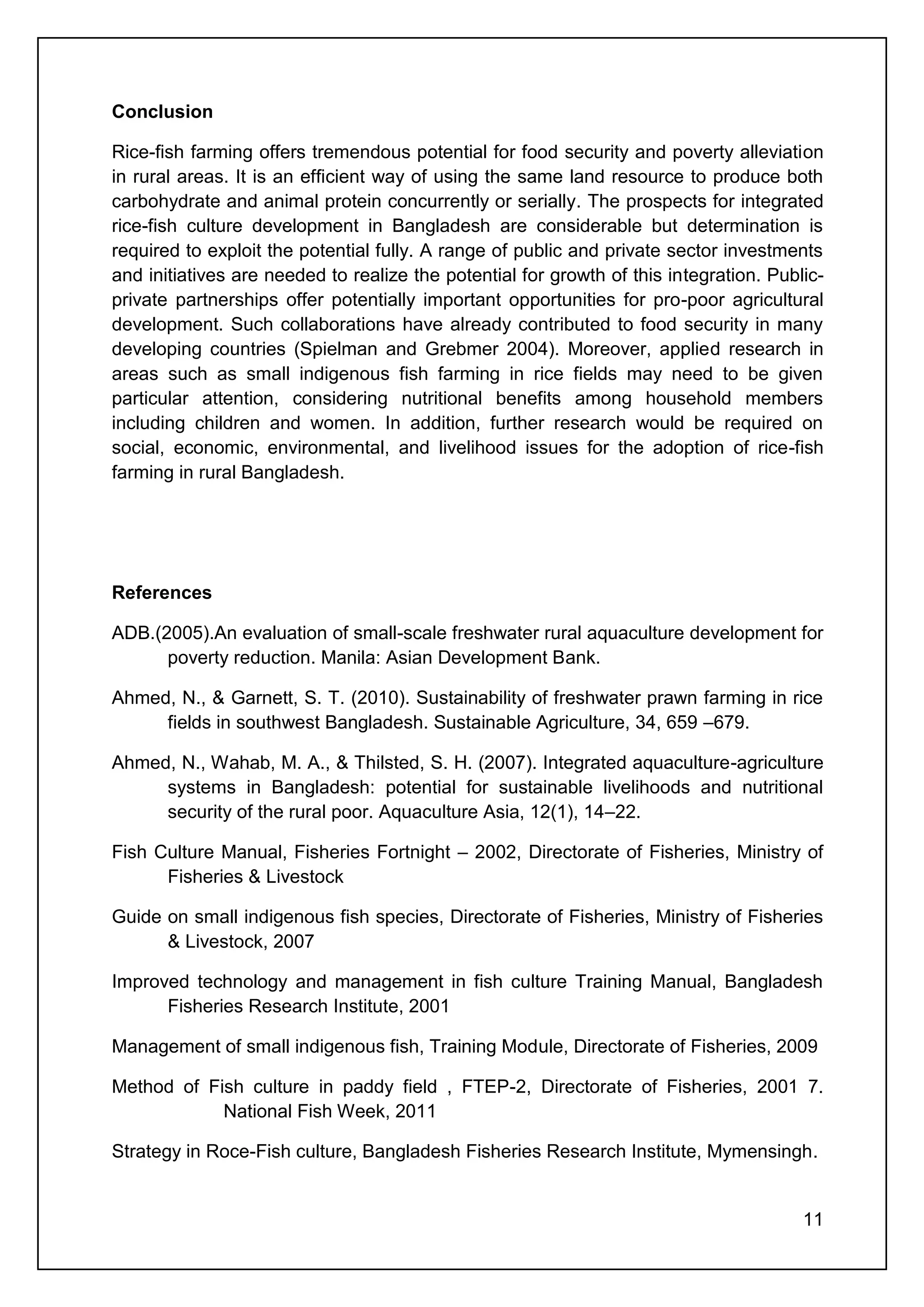 Rice fish integrated farming | PDF