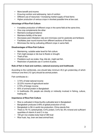 Rice fish integrated farming | PDF