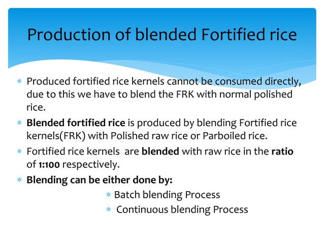 rice fortification : how it is done and methods of fortifying rice.pptx ...