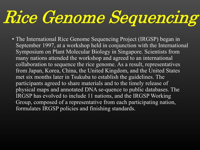 Rice genome sequencing by utkarsh | PPTX