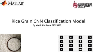 AI Convolutional Neural Network for Rice Grain Classification. | PPT