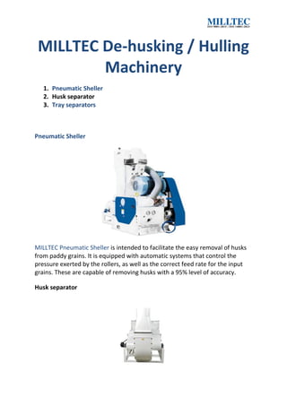 Rice milling machines | PDF