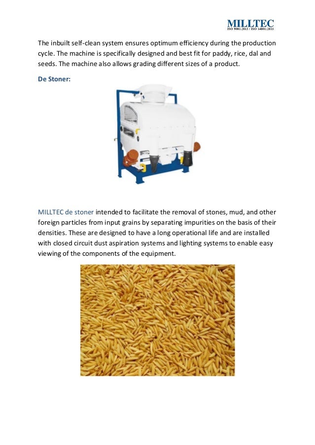 Rice milling machines