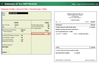 Rice Mill management in Tally.ERP 9 | PPT