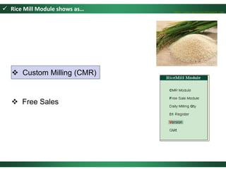Rice Mill management in Tally.ERP 9 | PPT