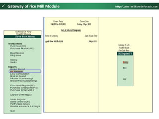 Rice Mill management in Tally.ERP 9 | PPT