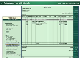 Rice Mill management in Tally.ERP 9 | PPT