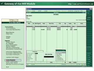 Rice Mill management in Tally.ERP 9 | PPT