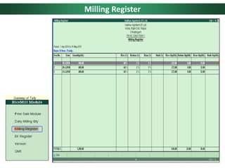 Rice Mill management in Tally.ERP 9 | PPT