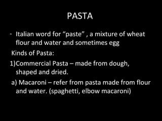 Rice, other grains & pasta | PPT
