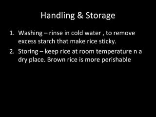 Rice, other grains & pasta | PPT