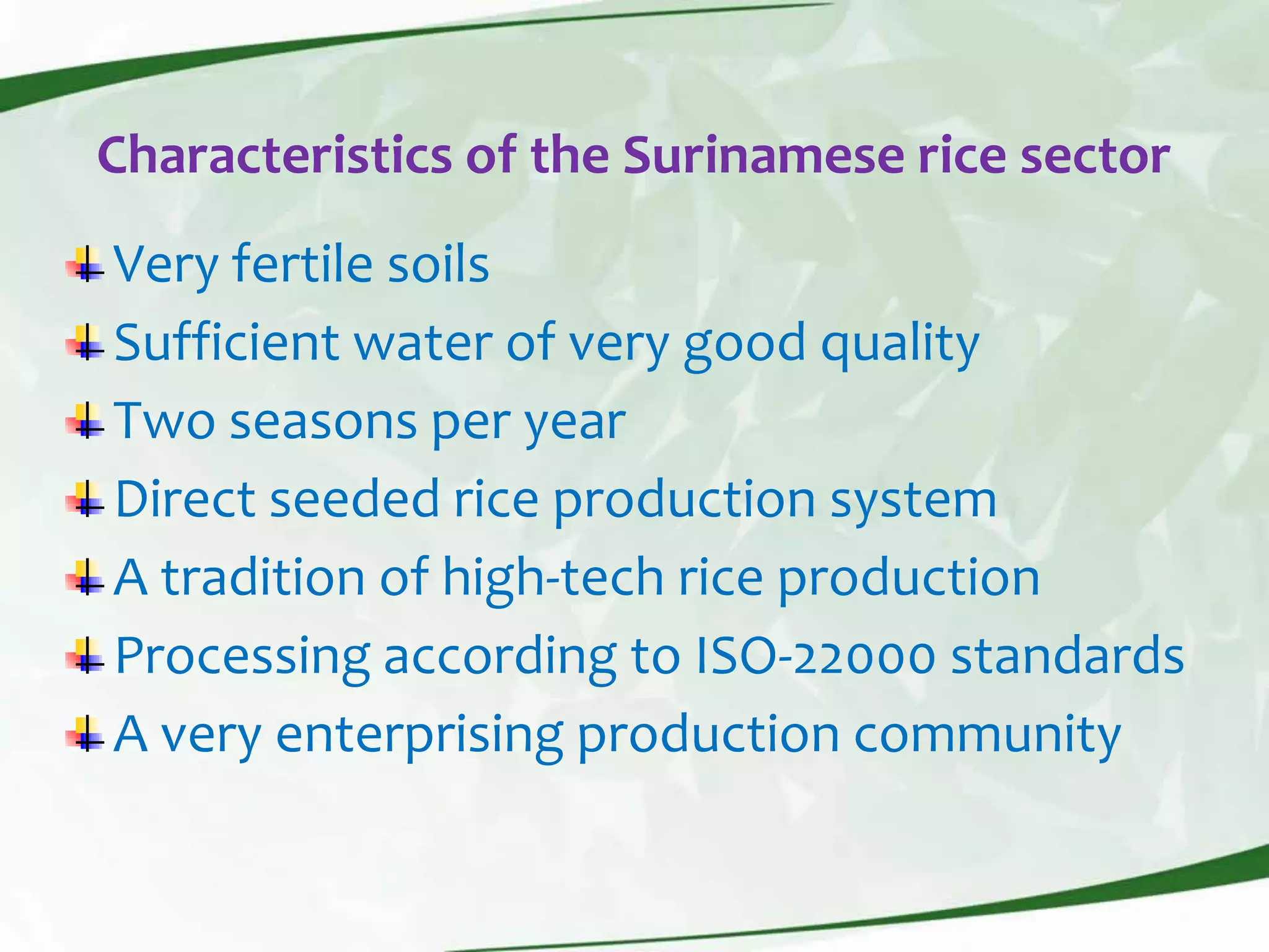Rice production and research in Suriname | PDF