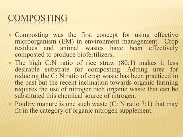 Rice straw composting | PPTX | Agriculture | Industries