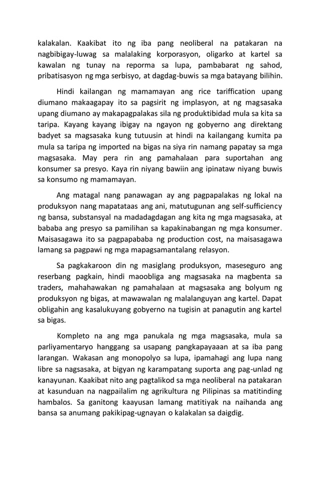 Rice tariffication law | DOCX