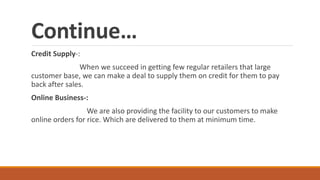 Rice trading business plan | PPTX