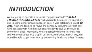 Rice trading business plan | PPTX