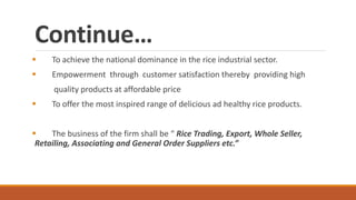 Rice trading business plan | PPTX