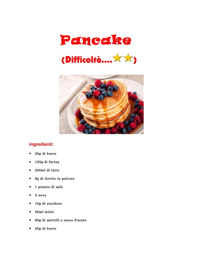 Ricetta Pancake.... | PDF