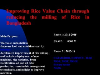 Improving Rice value chain through efficient milling of rice in ...