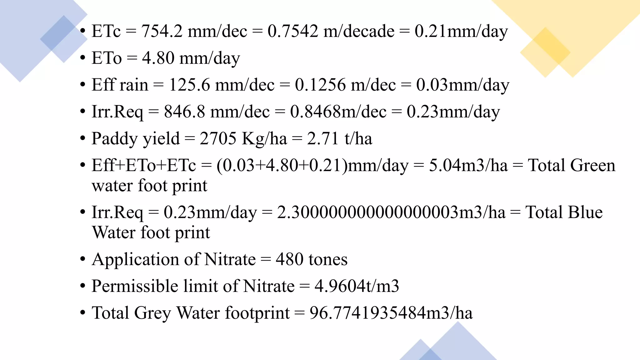 Rice water foot print | PPT