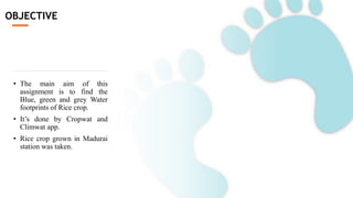 Rice water foot print | PPT