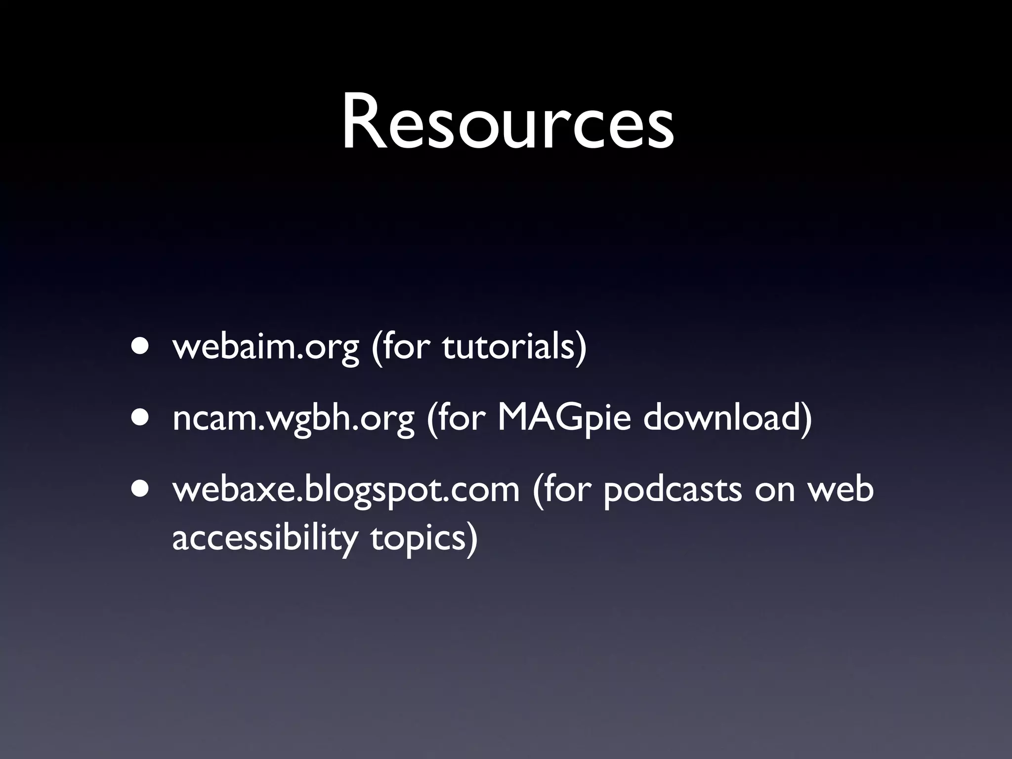 Rich Media Accessibility | PPT