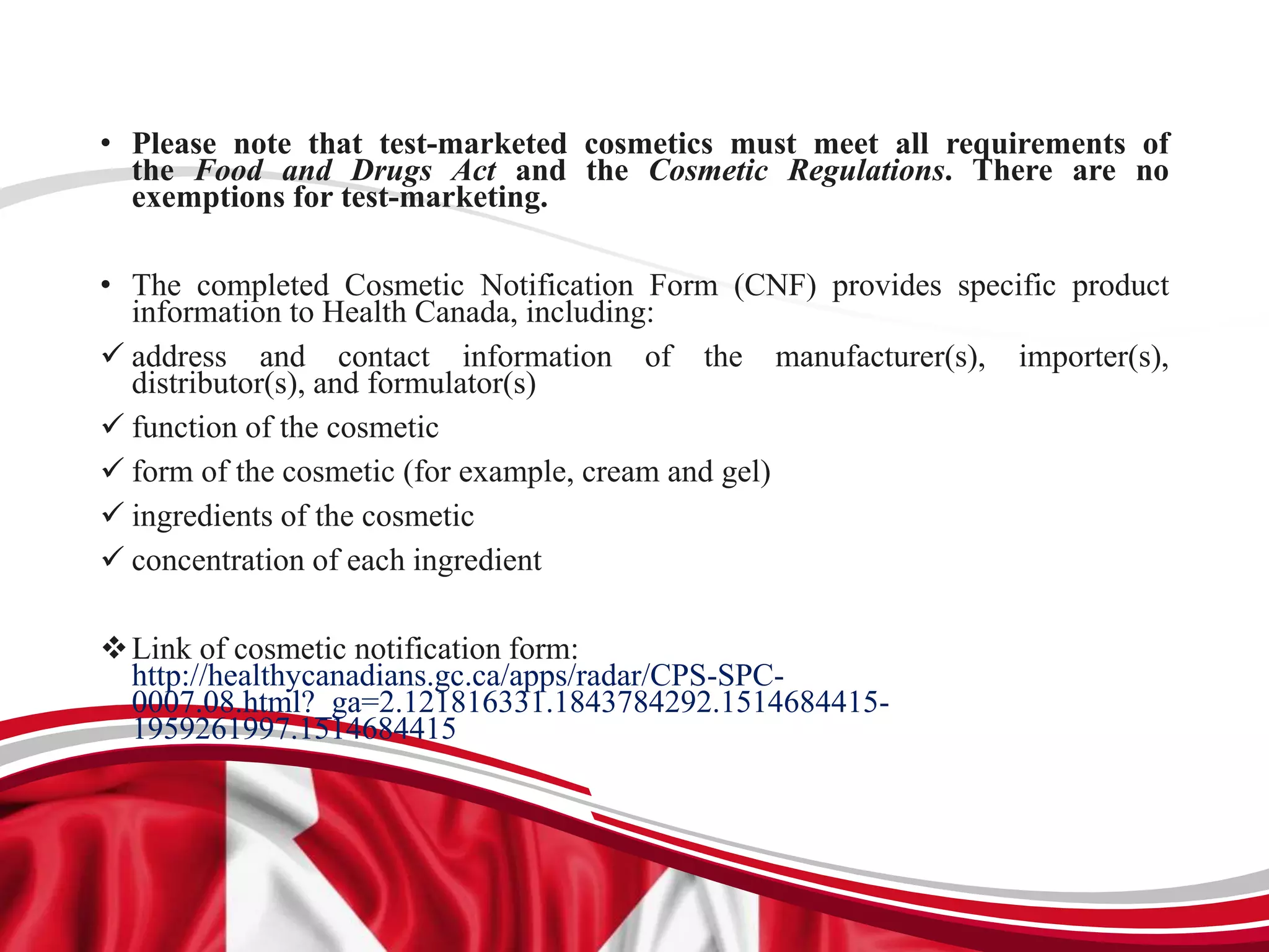 regulatory approval process of drug, cosmetic and herbals in canada | PPTX