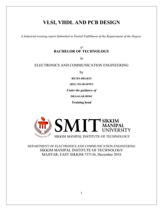Industrial training report of vlsi,vhdl and pcb designing | PDF