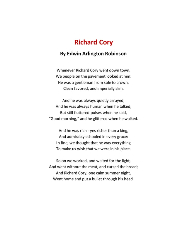 Richard Cory | PDF