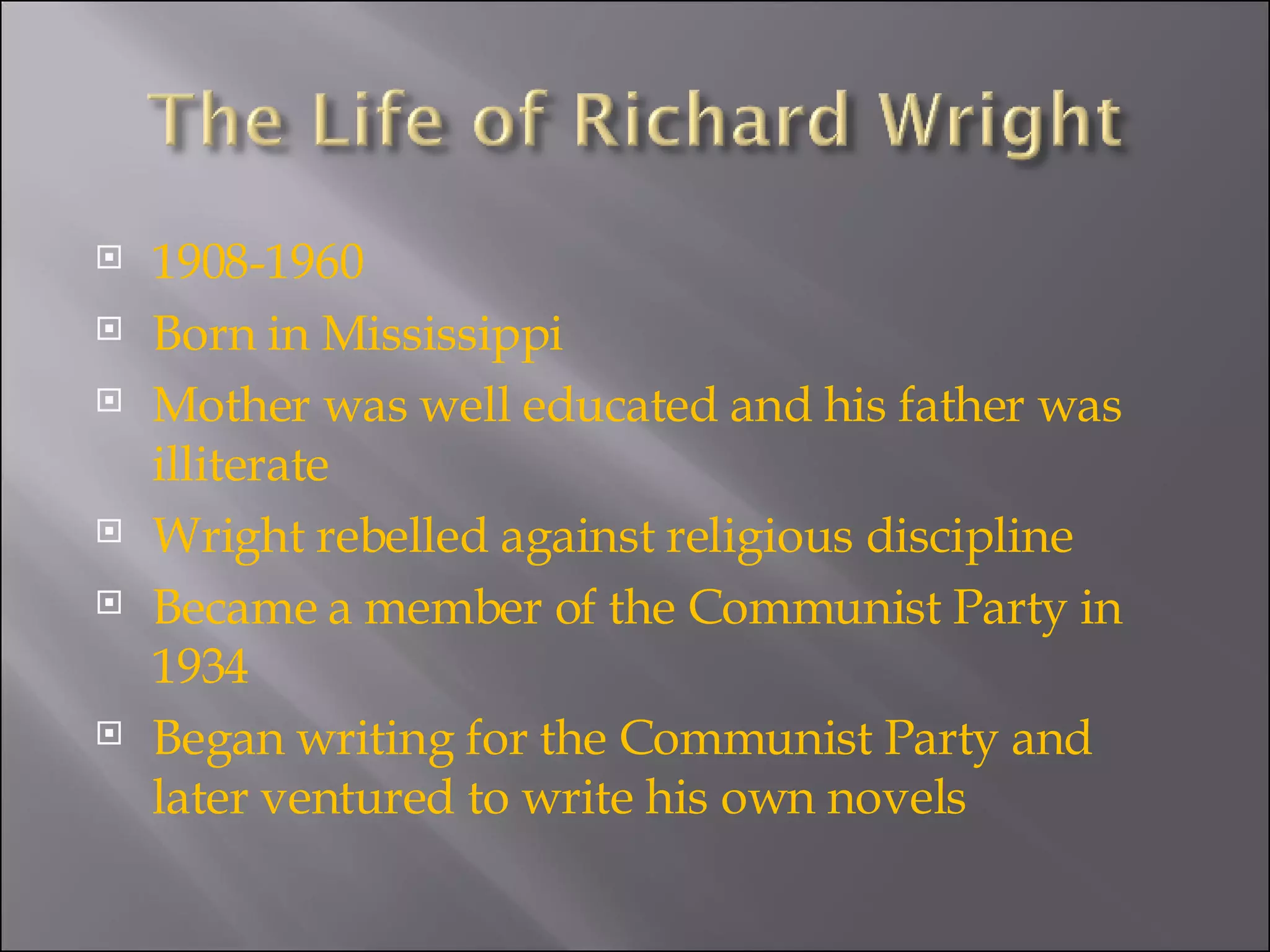Richard Wright: Native Son | PPT