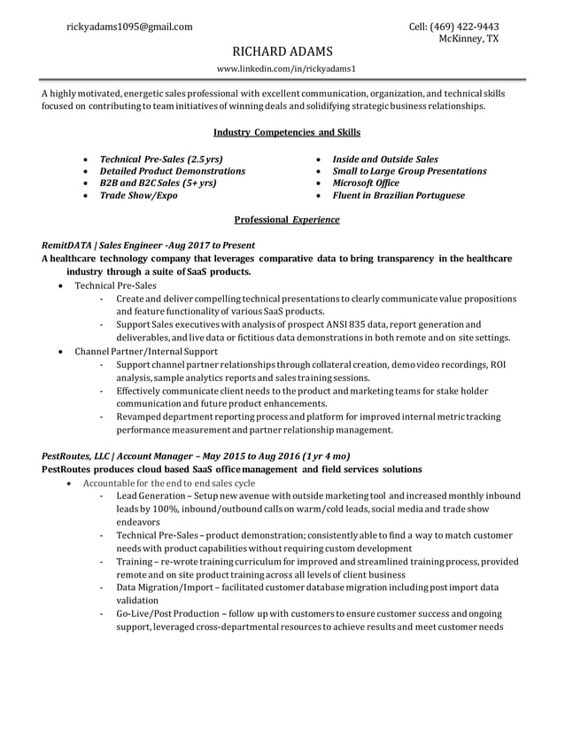 Richard Adams Resume | PDF