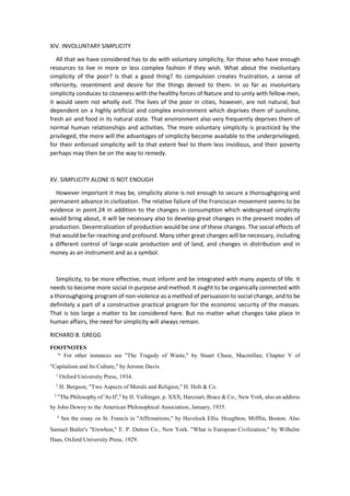 Richard B. Gregg - The value of voluntary simplicity | PDF
