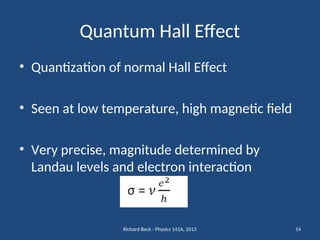 Richard Beck The Hall Effects and its app. | PPT