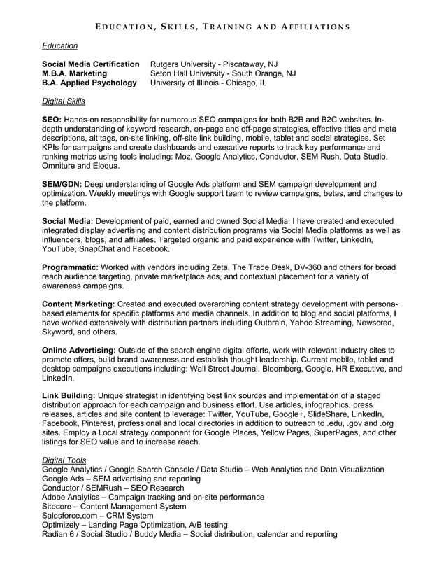 Richard brenner 2020 resume | PDF | Internet | Computing