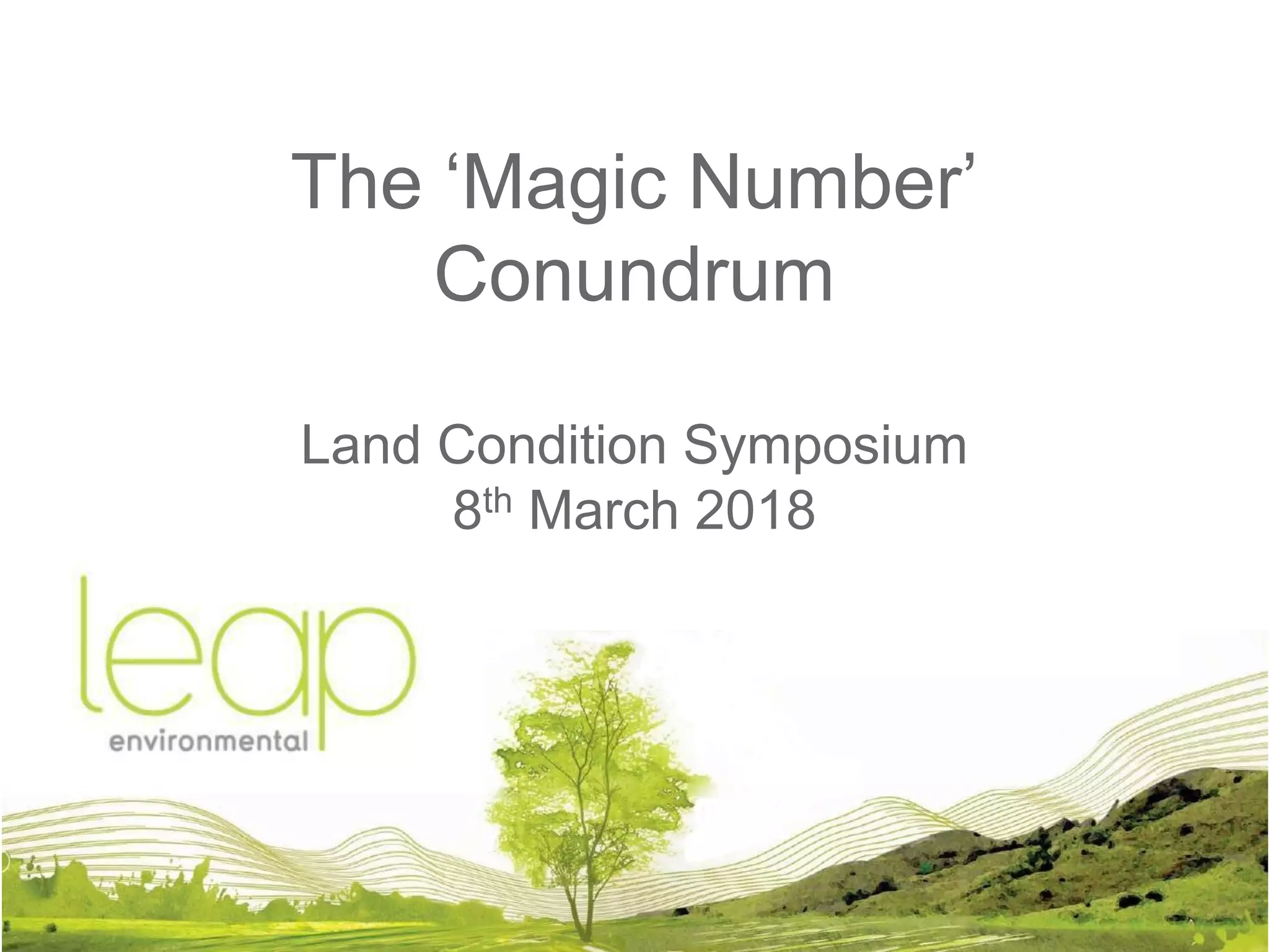 The ‘Magic Number’ Conundrum - Joint presentation | PPT