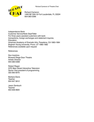 Richard Cameron's resume | PDF