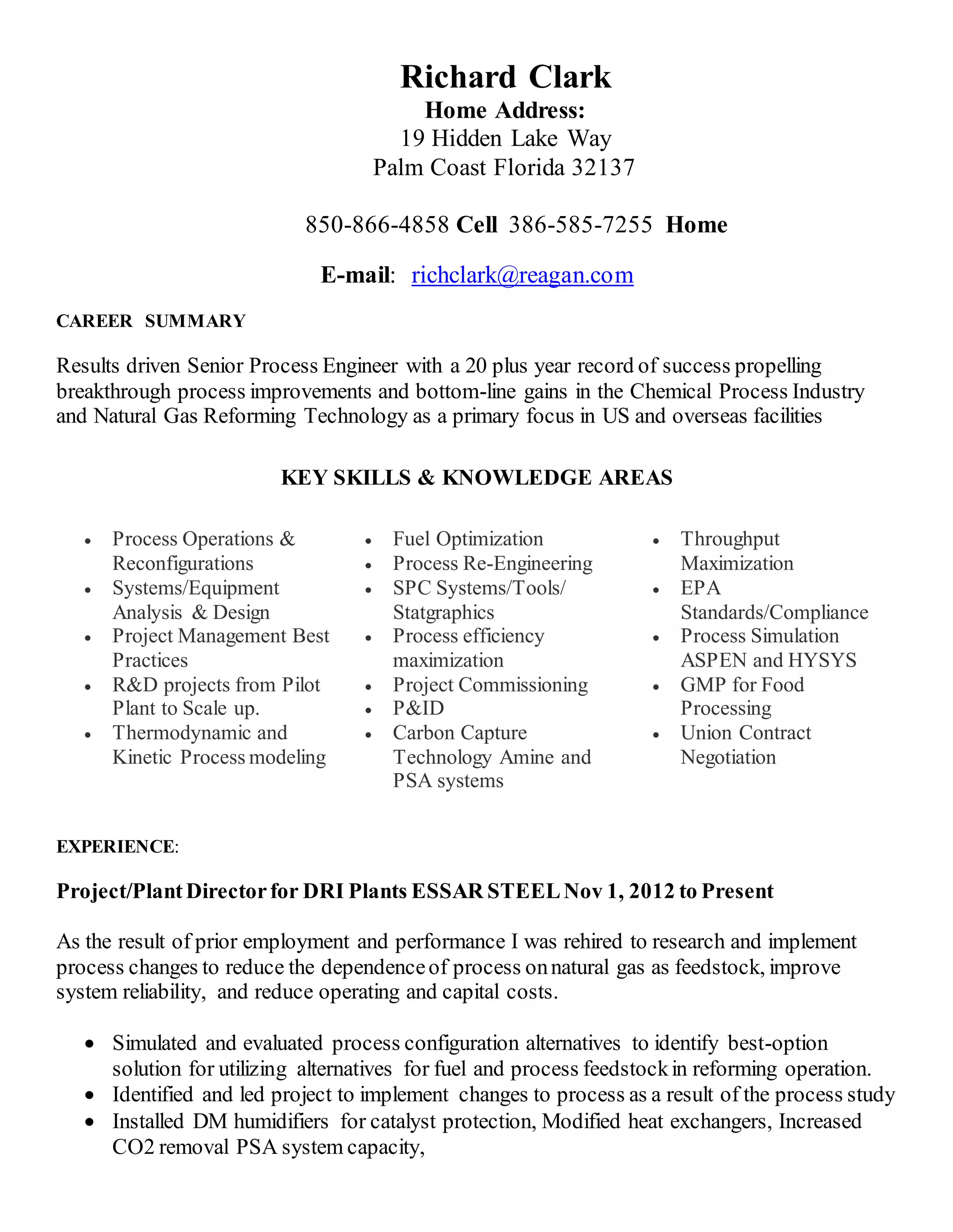 Richard clark cv | PDF